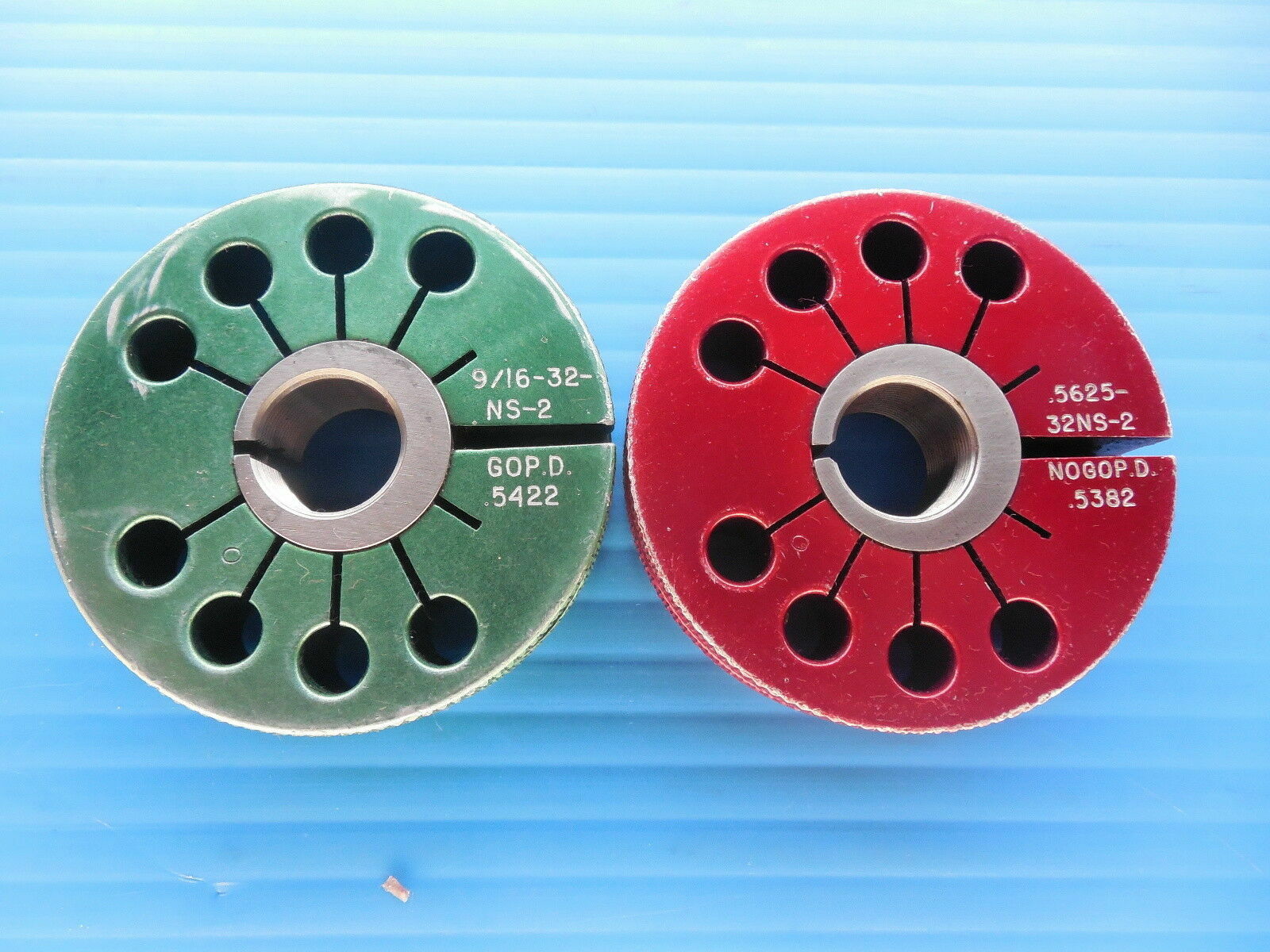 9/16 32 NS 2 THREAD RING GAGES .5625 GO NO GO PD'S = .5422 & .5382 ...