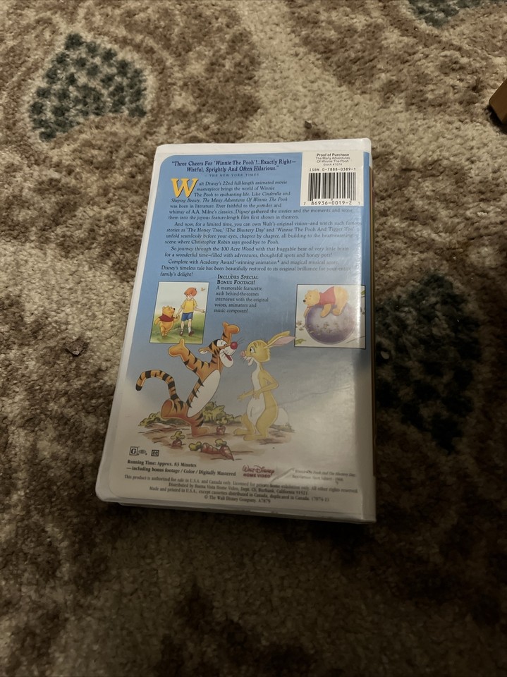 THE MANY ADVENTURES OF WINNIE THE POOH Disney DEMO TAPE Screener VHS ...