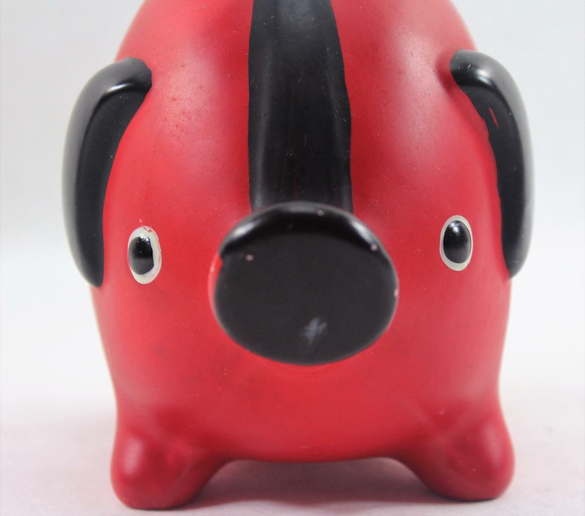 Vintage Red and Black Ceramic Pig Bank Piggy Bank | eBay