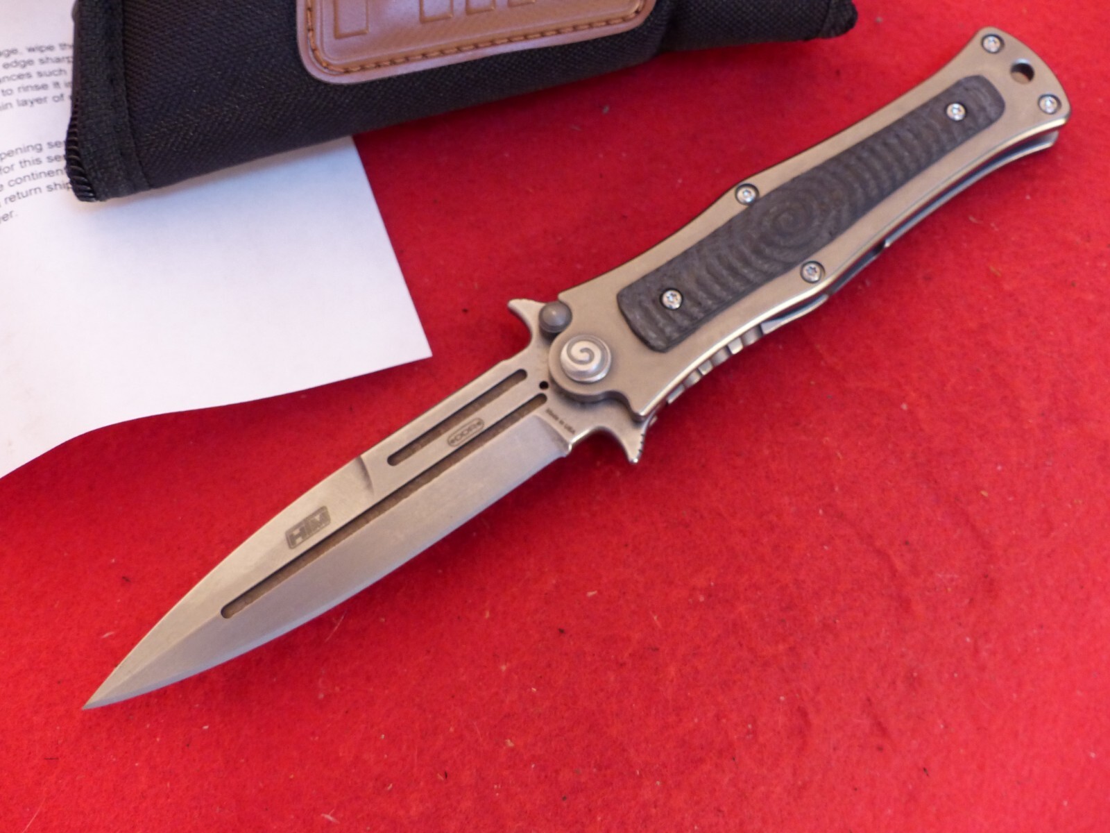 HTM Knives Darrel Ralph MFDRMM4 Dagger carbon fiber framelock titanium ...