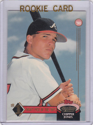 CHIPPER JONES ROOKIE CARD #1 Draft Pick Topps Stadium Club $$ 1992 ...
