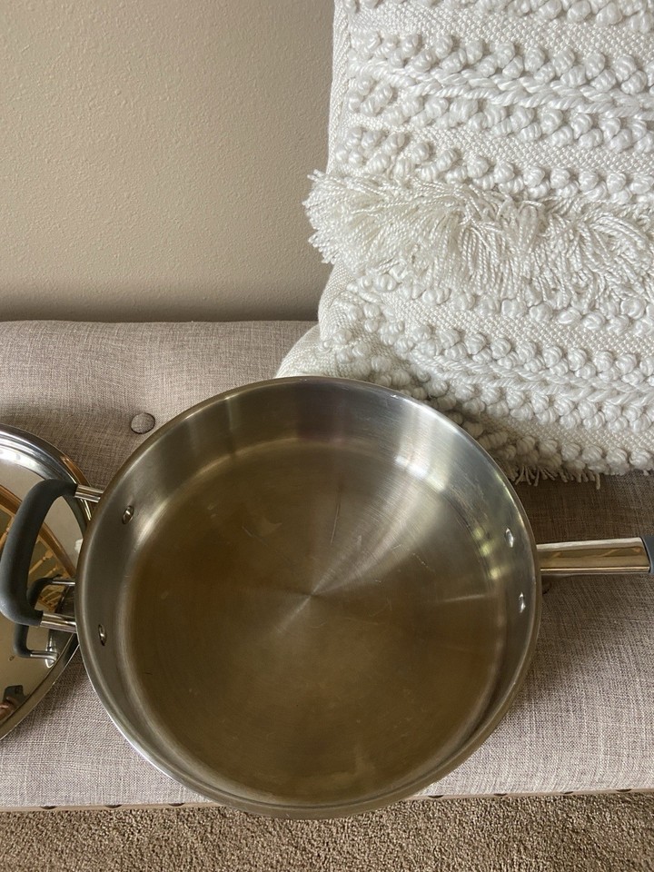 Farberware Millennium 18/10 Stainless Steel Copper Bottom 12” Fry Pan W ...