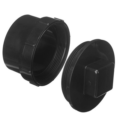 4 Inch ABS Cleanout Adapter with Plug, SPG x Cleanout, DWV Fitting ...