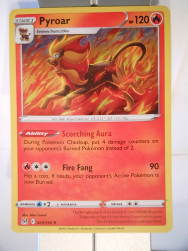 125PK029- Pyroar- 29/196 -Lost Origin - Rare Holo | eBay