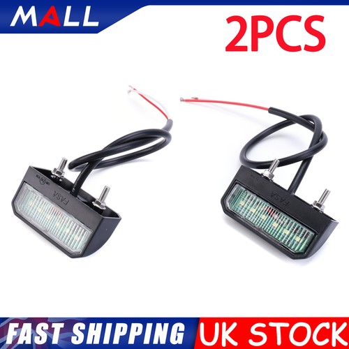 2x Waterproof Universal 6-LED License Number Plate Light Car Lorry ...