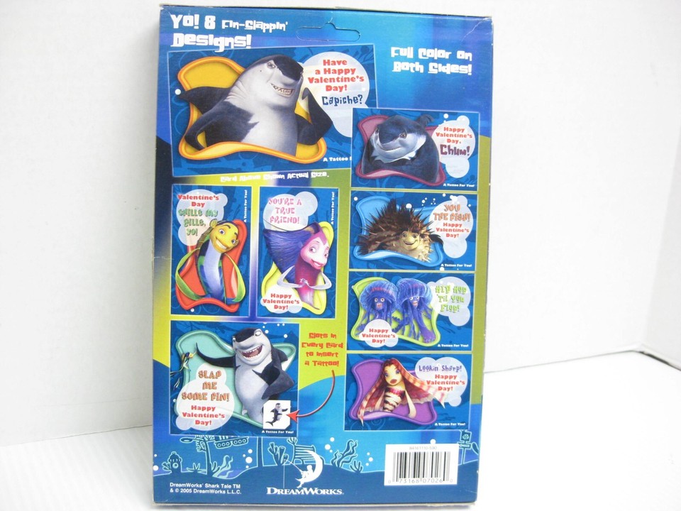 DREAMWORKS SHARK TALE 34 FOLD & SEAL CARDS WITH SLOTS TO HOLD TATTOOS ...