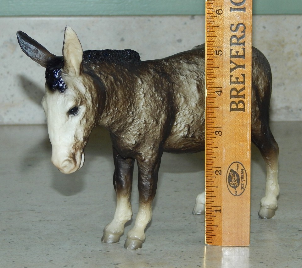 Vintage BREYER Brownish Grey Standing DONKEY Figurine Unmarked Toy Farm ...