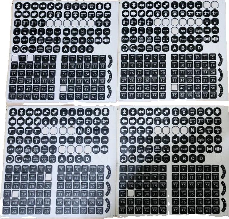 Magnetek Radio Remote Control Transmitter Push Button Decal Label Sheet ...