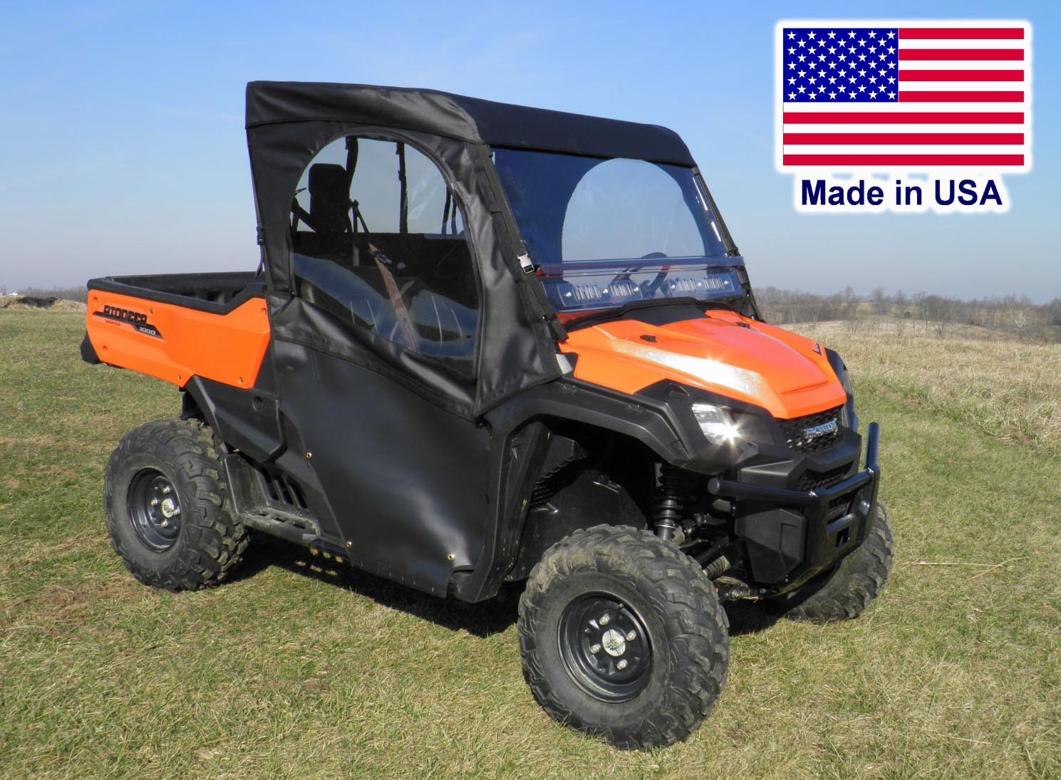 FULL ENCLOSURE for Honda Pioneer - HARD WINDSHIELD, DOORS, CANOPY ...