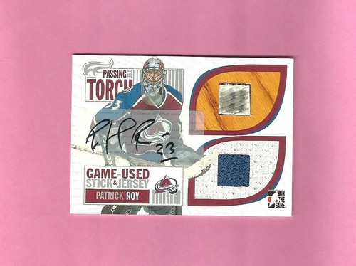 2005 Patrick Roy Auto Stick Jersey Passing The Torch Colorado Avalanche ...