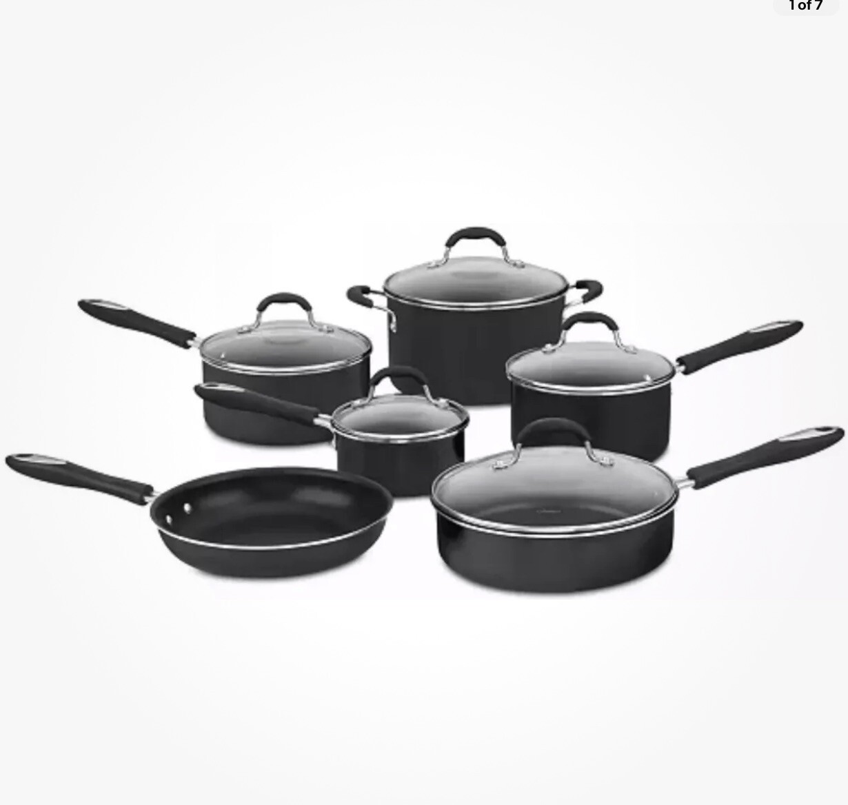 Cuisinart Advantage Non-Stick 11-Piece Cookware Set 55-11BK Ships Fast ...