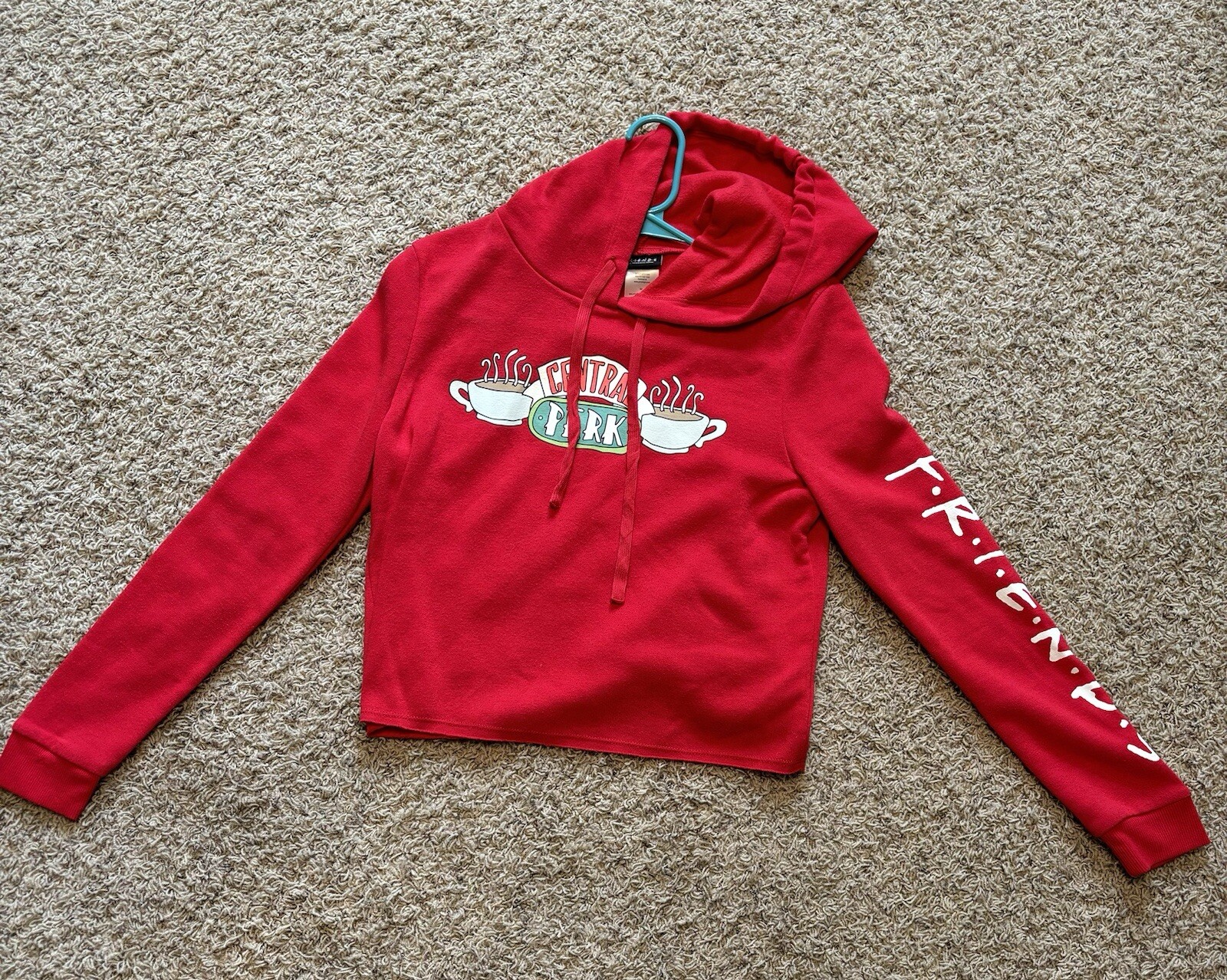 Friends TV Series Central Perk Logo Pullover Red Hood… - Gem