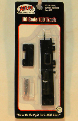 NEW HO Atlas 62 Left Hand Manual Switch Machine Code 100 Snap Track | eBay