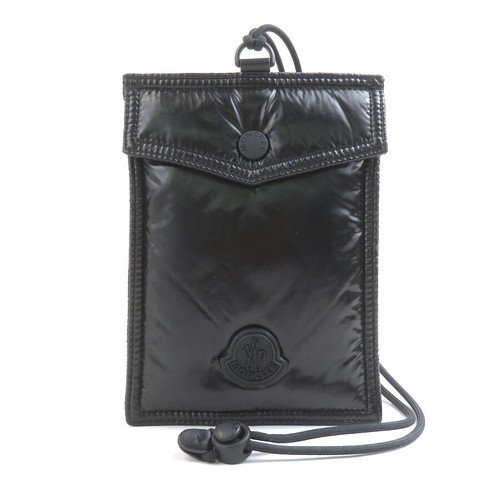 Auth MONCLER Smartphone Case Phone Pouch Black Nylon/Leather - 55929g ...