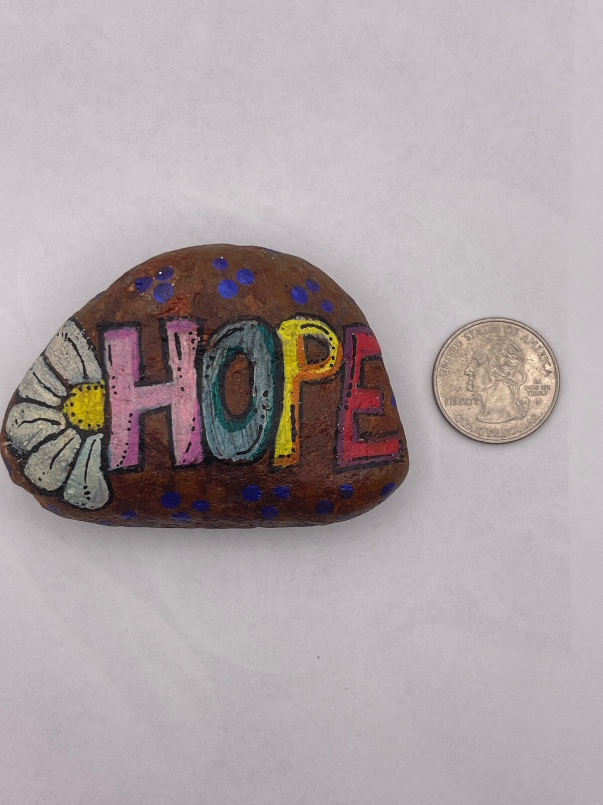 Hope with Flower, Inspirational Painted Rock, Stone Art, Positivity ...