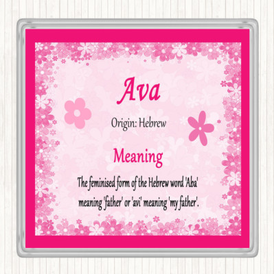 Ava Name Meaning Drinks Mat Coaster Pink | eBay UK