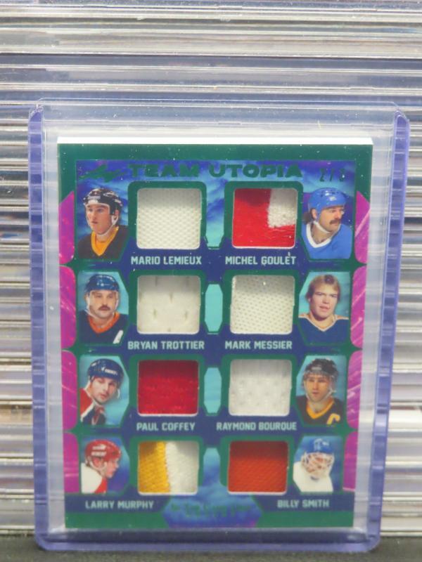 2022 Leaf ITG Used Mario Lemieux Bryan Trottier Mark Messier Green 8 ...