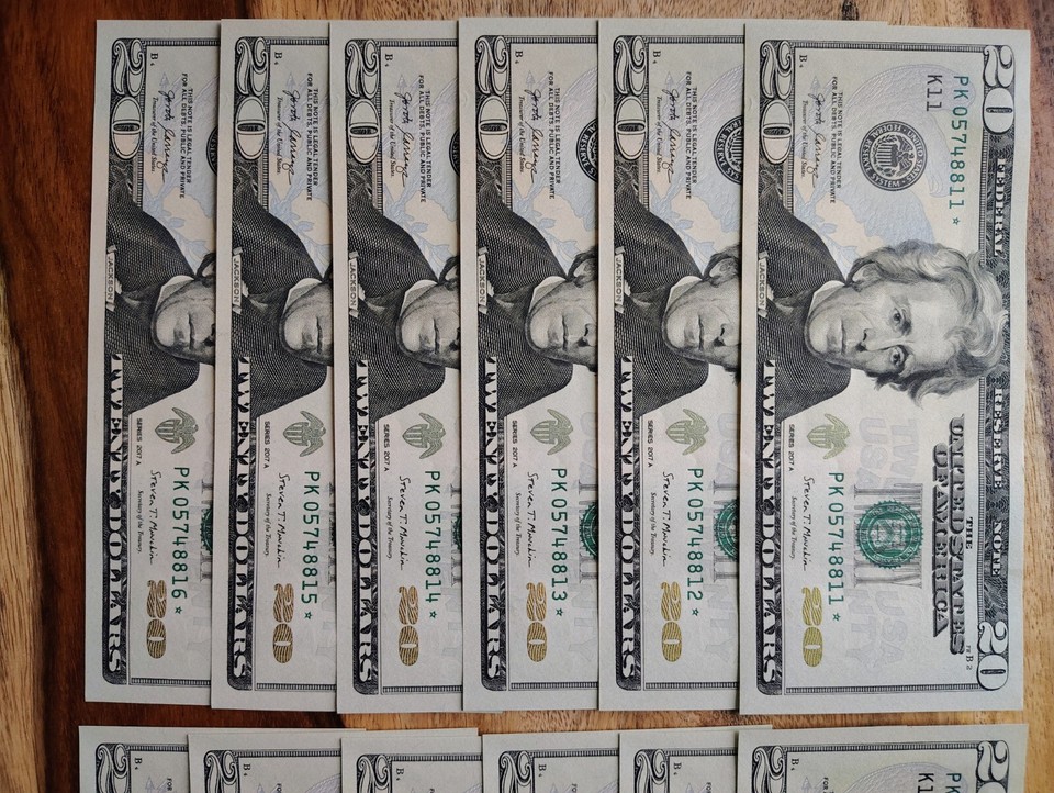 2017A Twenty Dollar Bills Star Note 12 Consecutive Crisp Uncirculated ...