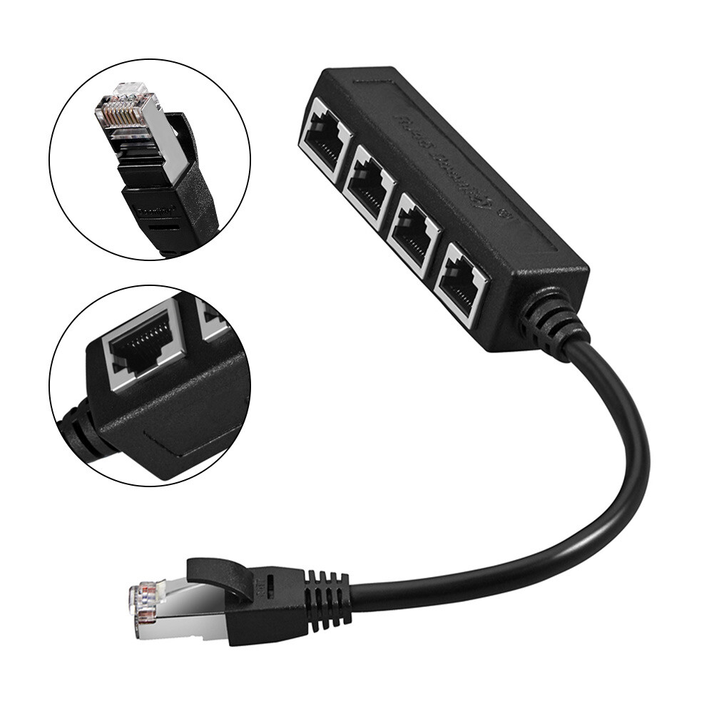 Portable Male To Female Network Splitter Plug Laptop Adapter LAN ...