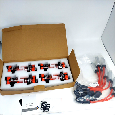 CarBole 8 Pack D585 Ignition Coil Pack and 748UU 8mm Spark Plug Wires ...