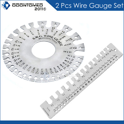 2 Pcs Stainless Steel Thickness Gauges, Wire Gauge Measurement Tool ...