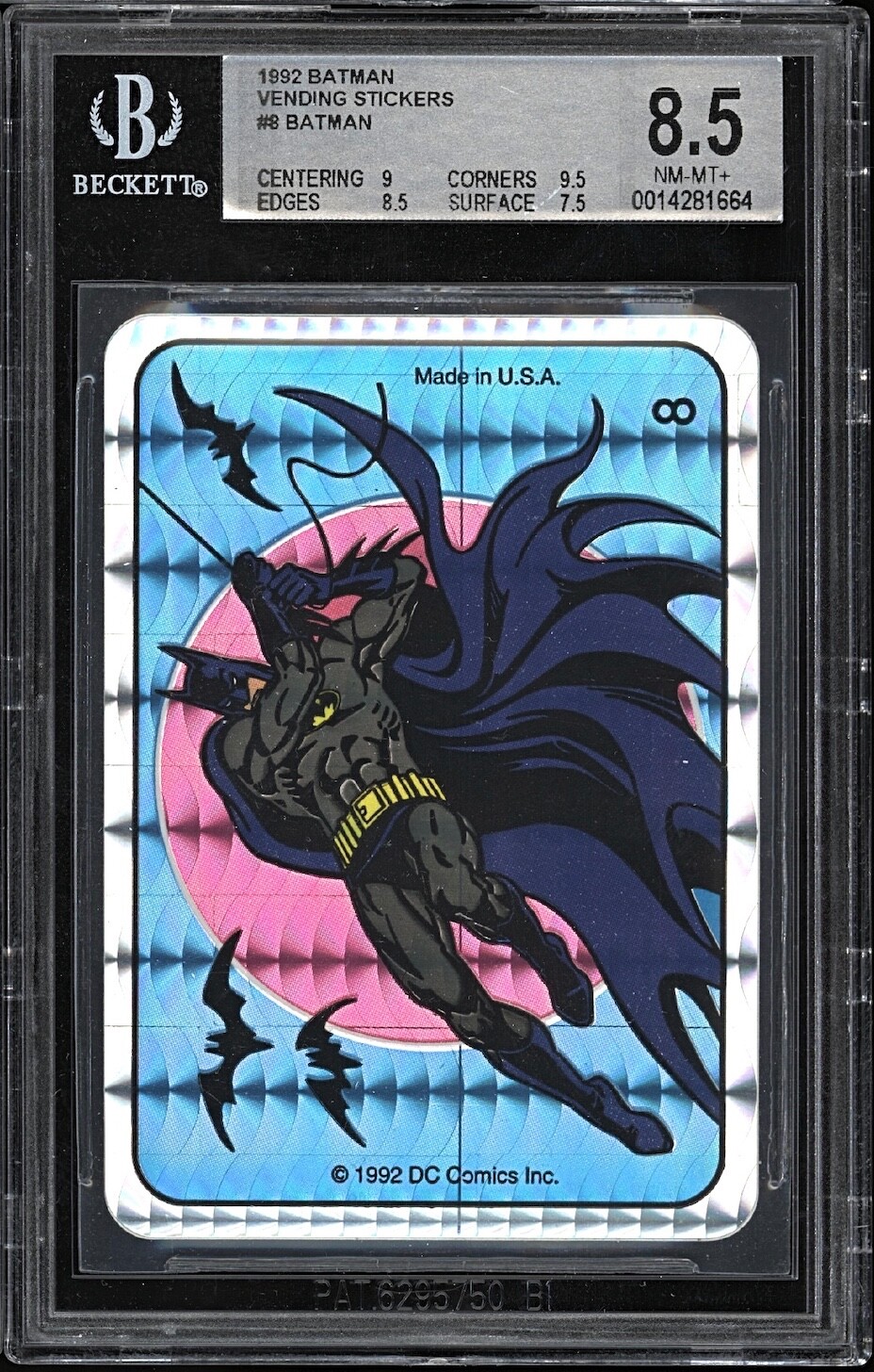1992 DC Batman Prism Vending Machine Sticker Promo BGS 8.5 Graded SP | eBay