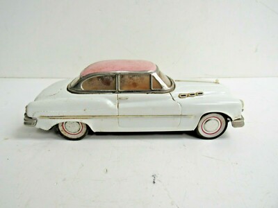 1950 BUICK WHITE & PINK TWO DOOR TIN FRICTION DRIVE TOY CAR | eBay