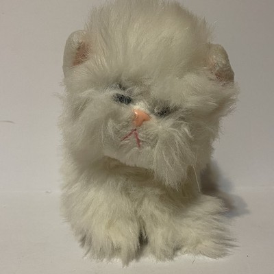 Tyco Kitty Kitty Kittens Plush White Persian Cat Blue Original Purr ...