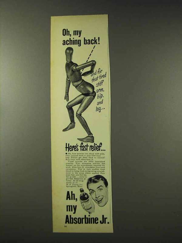 1948 Absorbine Jr. Ad - Oh, My Aching Back! | eBay