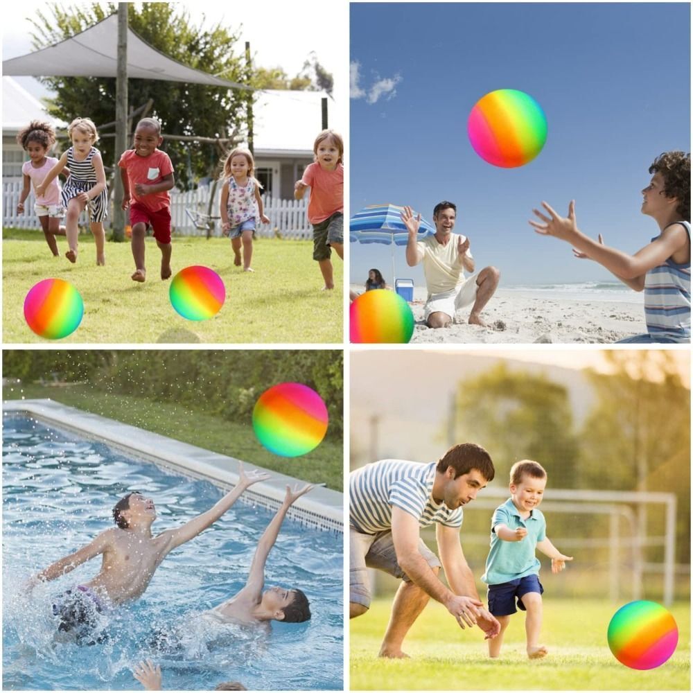 Party Decorations Large Rainbow 9 Inch Inflatable Dodgeball Beach Ball ...
