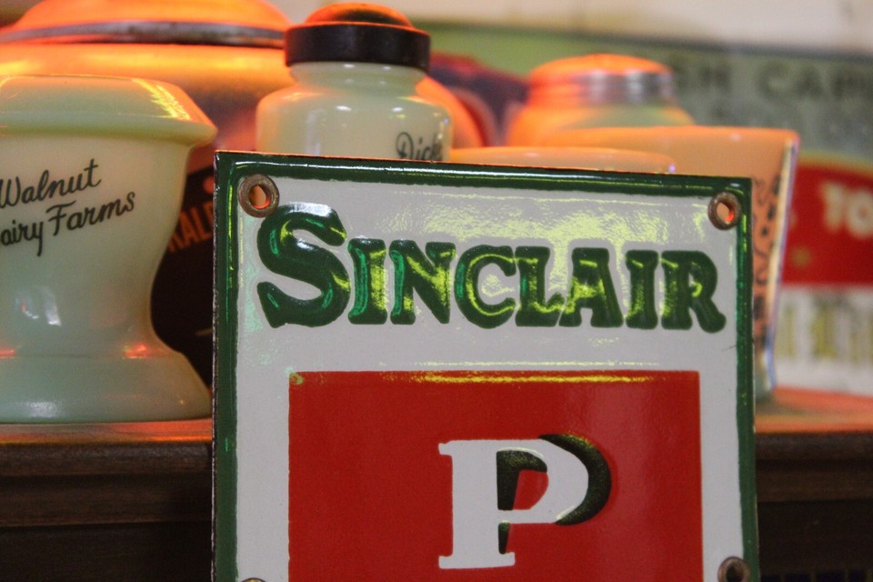 RARE SINCLAIR PENNSYLVANIA GAS SERVICE STATION DEALER PORCELAIN METAL ...