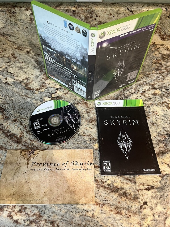 The Elder Scrolls V: Skyrim-Xbox 360-Complete With Map & Manual-(Pre ...
