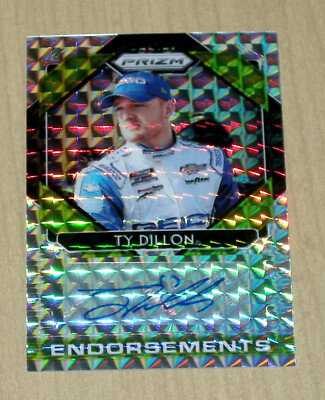 2020 Panini Prizm Racing Ty Dillon autograph auto Endorsements GREEN ...