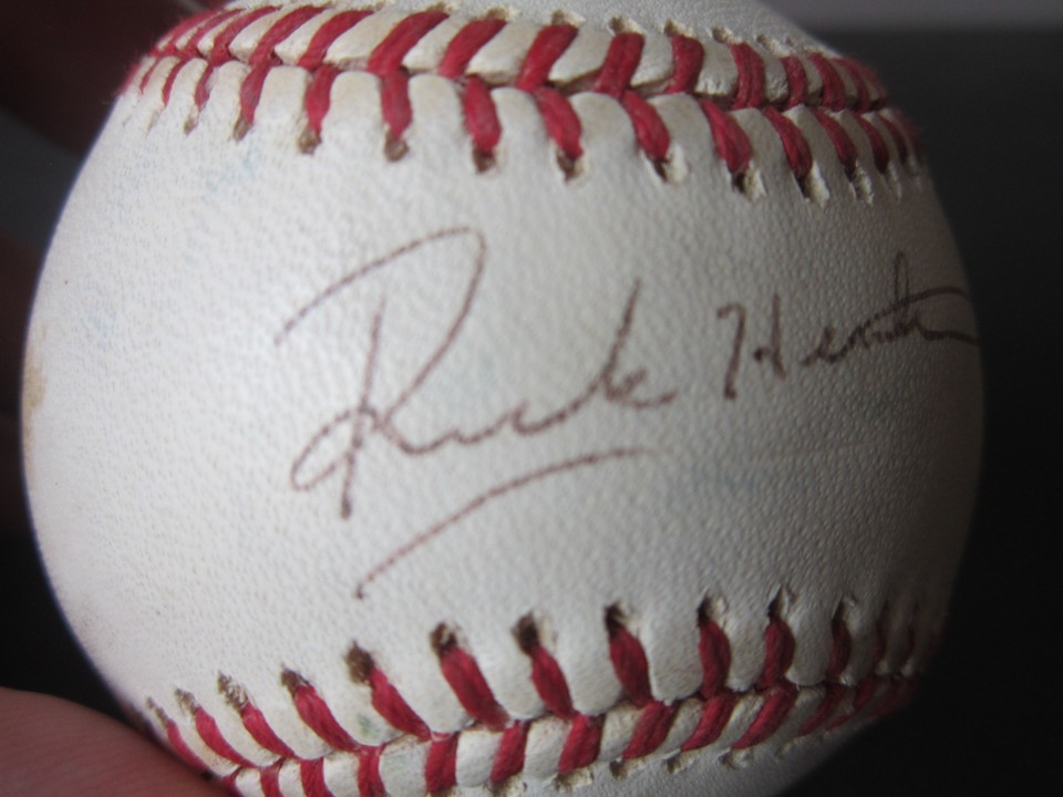 Vtg 1980s Hand signed RICKEY HENDERSON AUTOGRAPH BASEBALL Bobby Brown ...