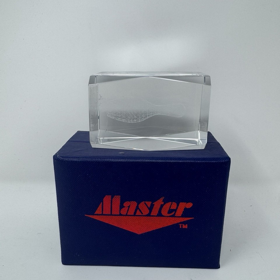 Masters Bowling Company Glass Crystal Pin Paper Weight Display Pro Shop ...