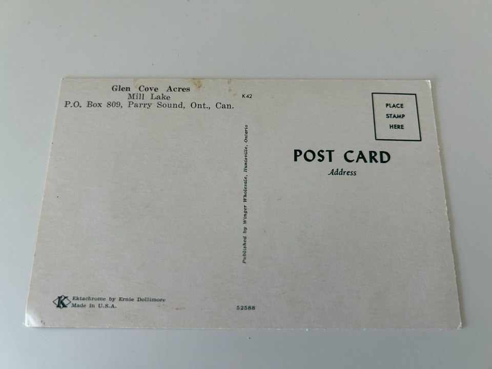 Glen Cove Acres Mill Lake Parry Sound Ontario Canada Postcard | eBay UK