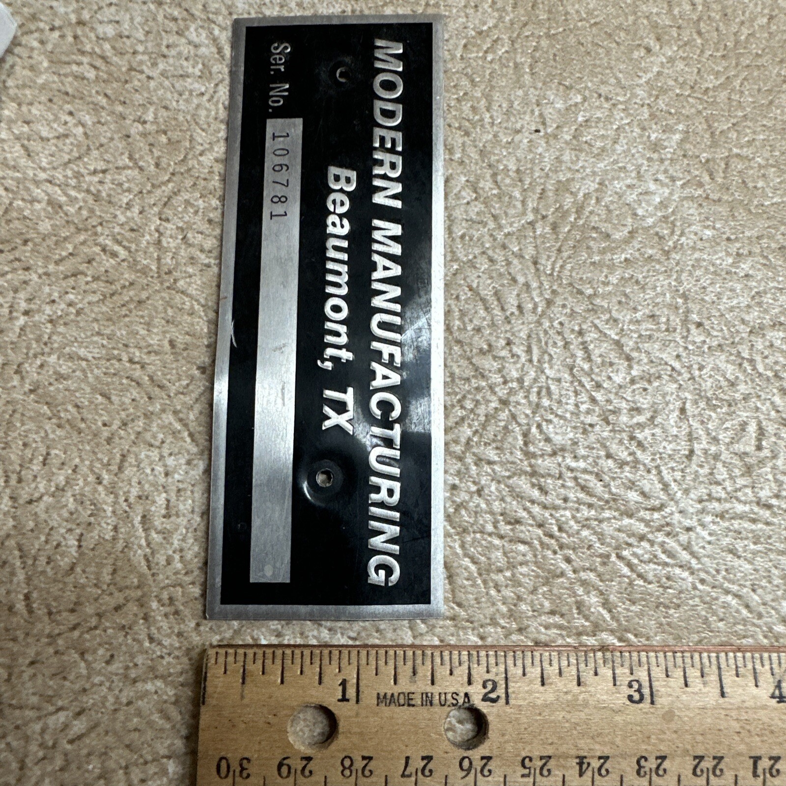 Vintage Metal Makers Name Plate Machinery Tag Modern Manufacturing ...