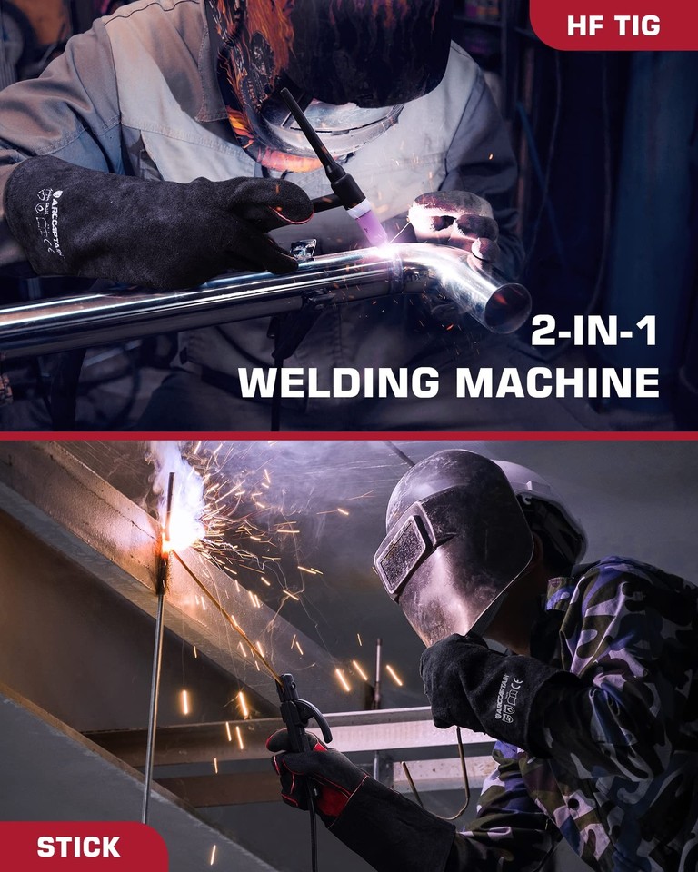 ARCCAPTAIN TIG Welder 200A, High Frequency 110v/220v Dual Voltage TIG ...
