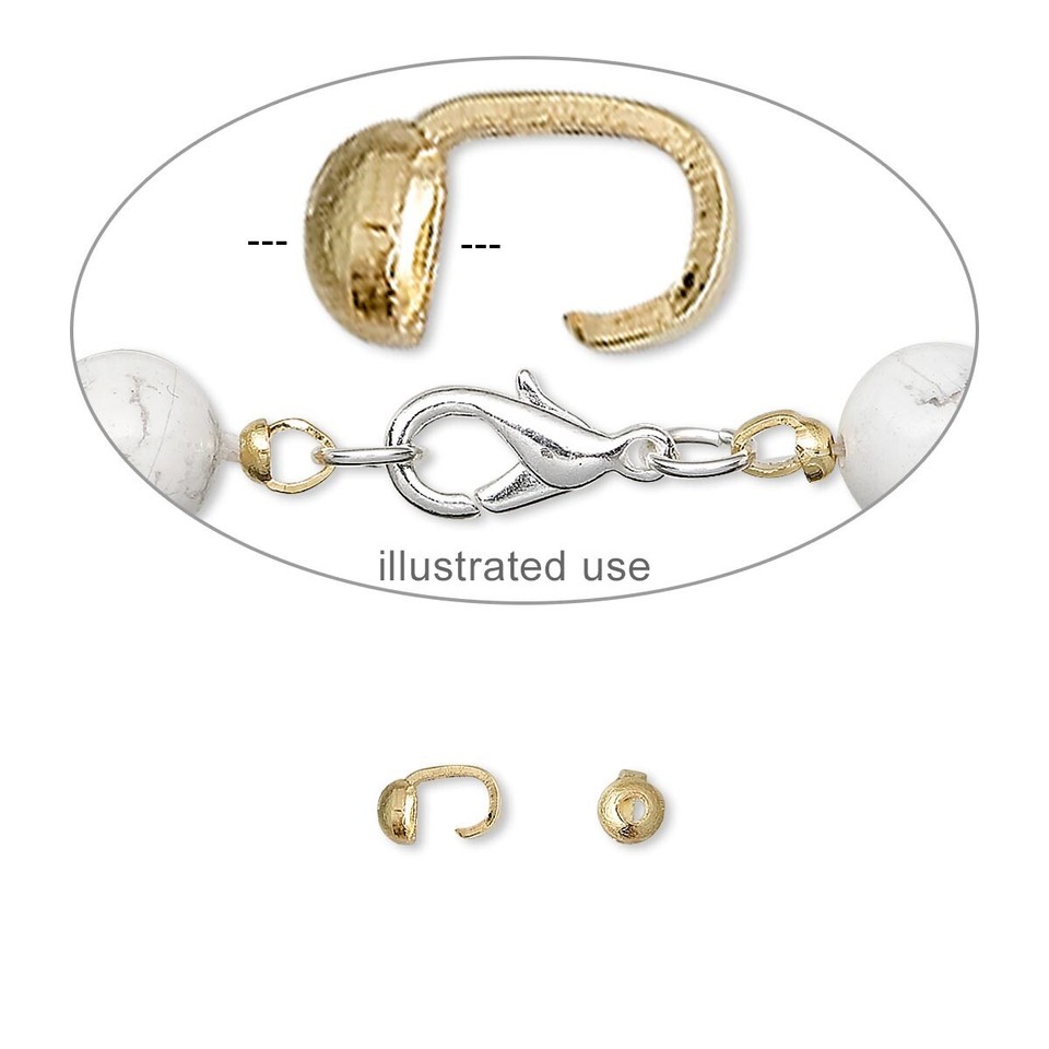 Bead Tip, 100 Gold Or Silver Plated Standard Style 5x3mm Cups with 0. ...