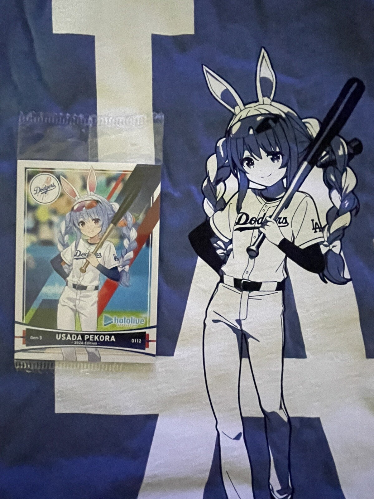 Dodgers Hololive Promo Card Set SEALED. With Pekora Shirt. Read Descri ...