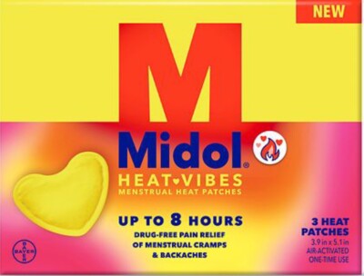 Midol Heat Vibes Menstrual Heat Patches Drug Free 3-Relief Patches Exp ...