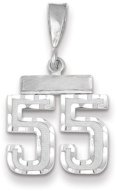 14K White Gold Small Shiny-Cut Number 55 Charm | eBay