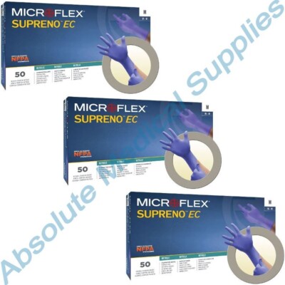 *150-Gloves* Microflex Supreno EC Extended Cuff PF Nitrile Medium SEC ...