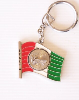 VINTAGE FIRENZE FLORENCE ITALY ITALIAN TRAVEL SOUVENIR METAL KEY CHAIN ...