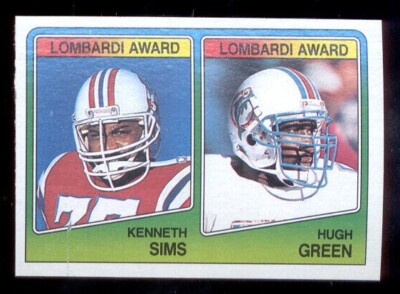 1988 Topps KENNETH SIMS HUGH GREEN Patriots Miami Dolphins Box Bottom ...