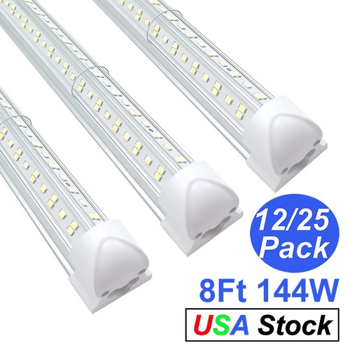 12/25Pcs 8Ft 144W Integrated Led Light Bulbs T8 8FT Led Shop Light ...