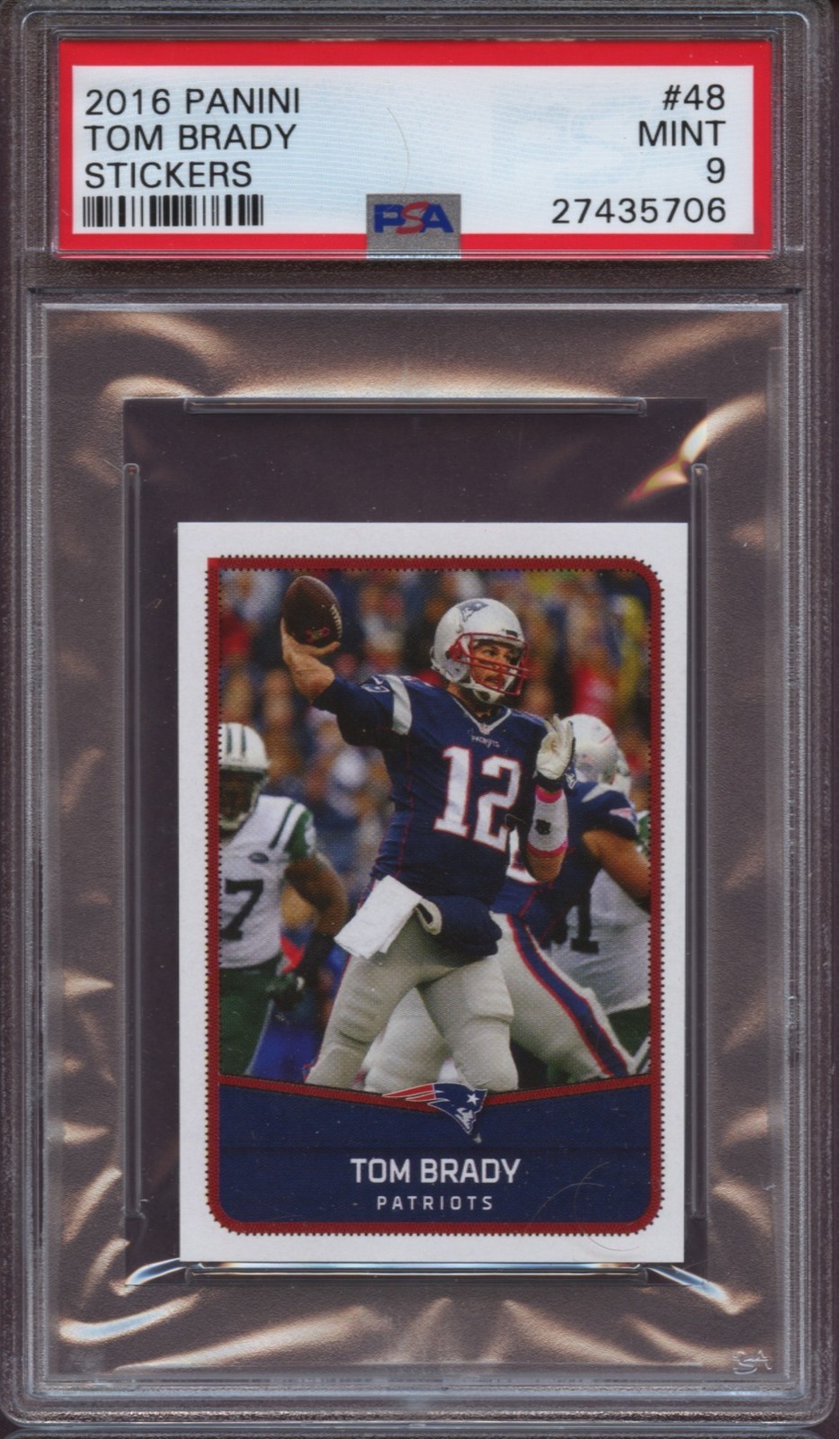 2016 Panini Stickers 48 Tom Brady Stickers PSA 9 Mint | eBay
