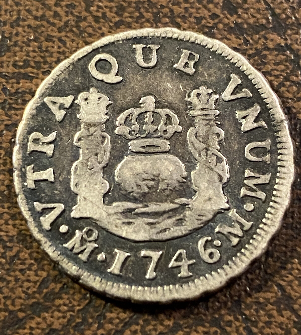 Rare 1746 Mo 1 Real Mexico US Colony Philip V Milled Silver Scarce Coin ...