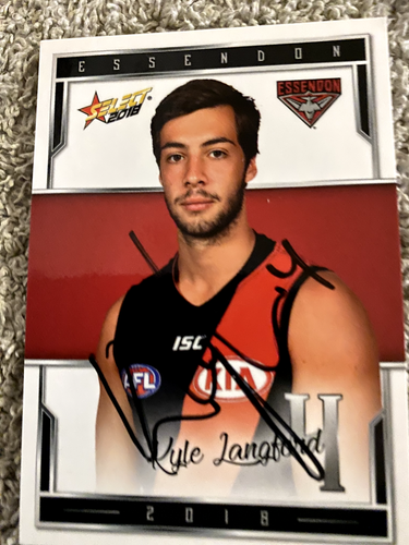 KYLE LANGFORD ESSENDON 2018 SELECT RARE AUTOGRAPHED CARD | eBay