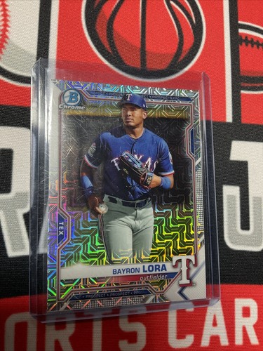 Bayron Lora Bowman Chrome 2021 Mojo Refractor Card Texas Rangers BCP ...